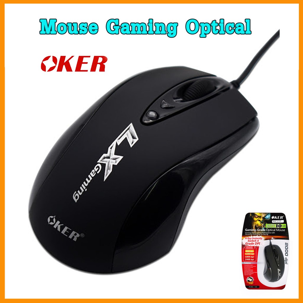 Oker Optical Mouse Gaming LX-305 Black เมาส์ เกมส์มิ่ง ปรับความเร็วได้ ...