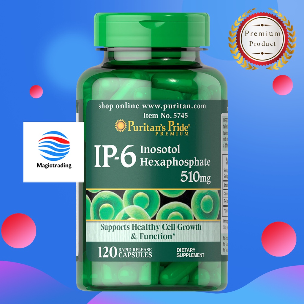 Puritan's Pride IP-6 Inositol Hexaphosphate 510 mg / 120 Capsules ...