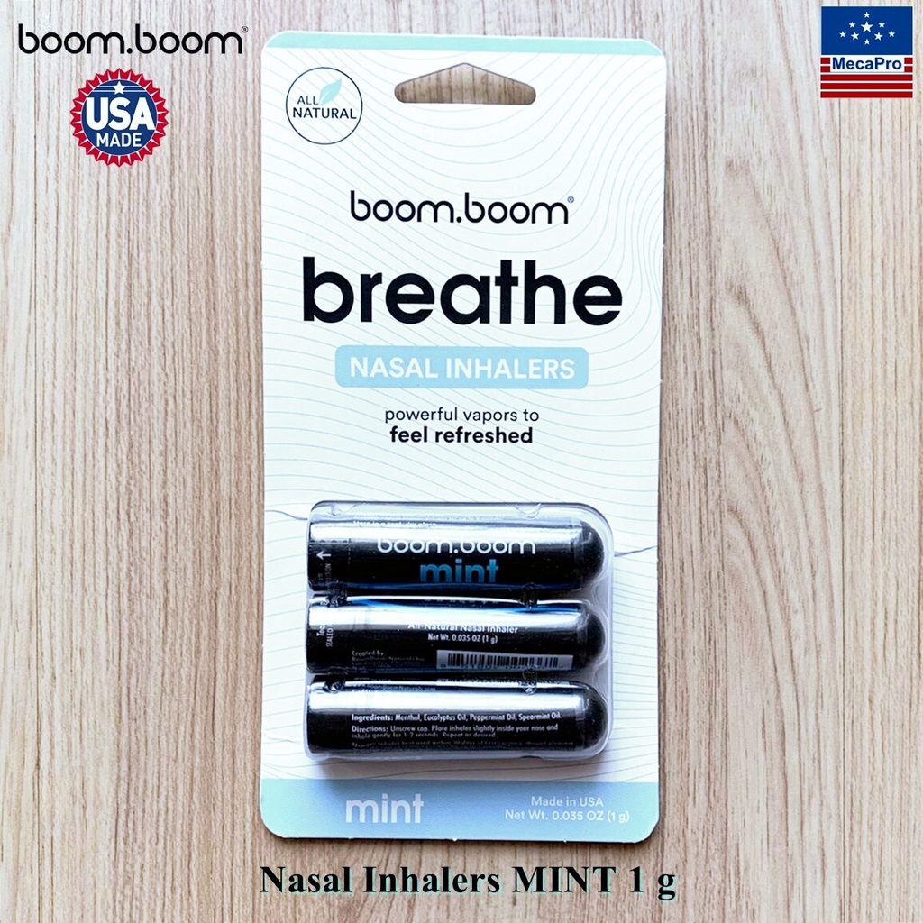 BoomBoom® Aromatherapy Nasal Inhaler Made in USA ยา ดม อโรมาเธอราปี สด ...