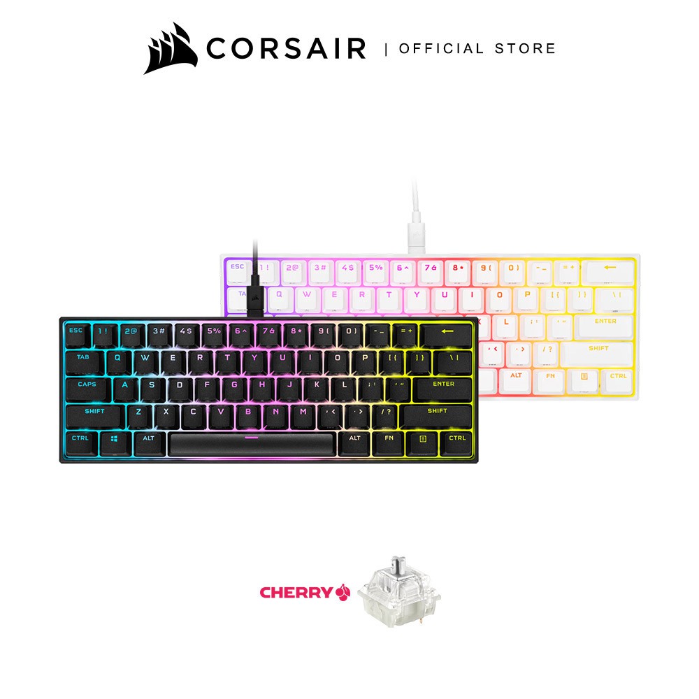 CORSAIR Keyboard K65 RGB MINI 60% Mechanical Gaming Keyboard US Layout ...