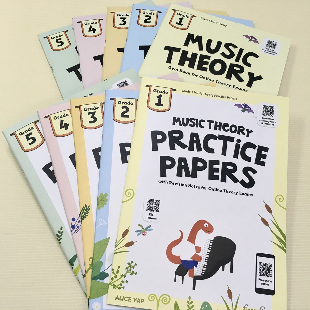 [ใหม่] หนังสือ ทฤษฎีดนตรีอัจฉริยะนิ้วมือ และกระดาษฝึก เกรด 1~5 โดย ...