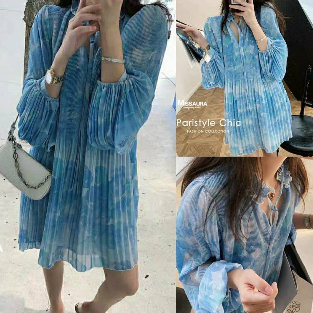 FA Dress เดรสอัดพลีท มีทั้งสั้นและยาว มีซับ | Shopee Thailand