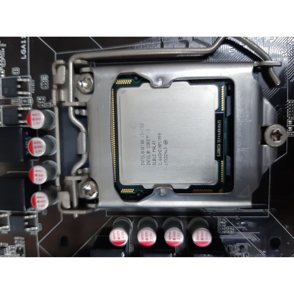 เมนบอร์ด Mainboard Asus P7P55-M Socket1156 ,DDR แรม 4 ร่อง+CPU INTEL core i5-750 +พัดลม+ซิ้ง ...