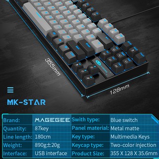 [MageGee MK-star Mechanical Gaming Keyboard Blue / Red Switch 87 keys ...