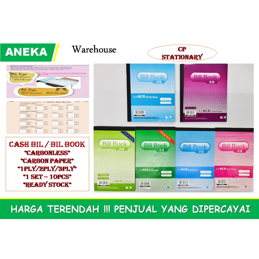 Bill BOOK / Carbonless / 2Ply / 3Ply / 1SET - 10PCS / CP STATIONARY ...