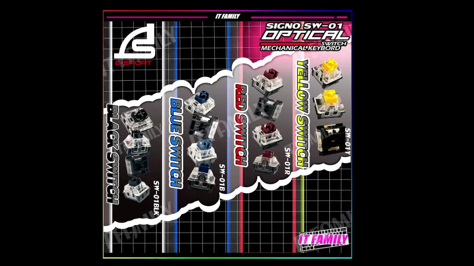 SIGNO SW-01 BLUE/RED/BLACK/YELLOW OPTICAL SWITCH 10ชิ้น สำหรับ ...