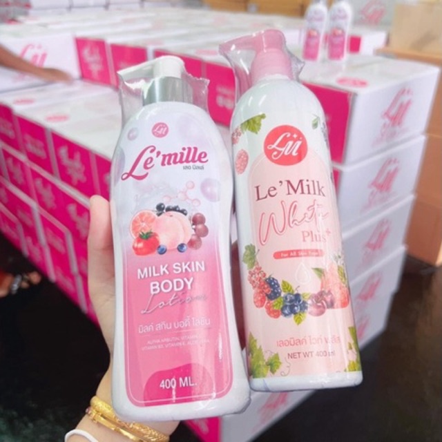 โลชั่นเลอมิลค์ไวท์พลัส/เลอมิลเล่ Le’Milk 400ml.มี2ตัวเลือกราคาต่อ1ขวด ...