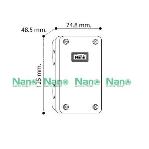 NANO กล่องกันน้ำพลาสติก ฝาทึบ ขนาด 74.8x125x48.5mm. / 2x4x2" รุ่น NANO ...