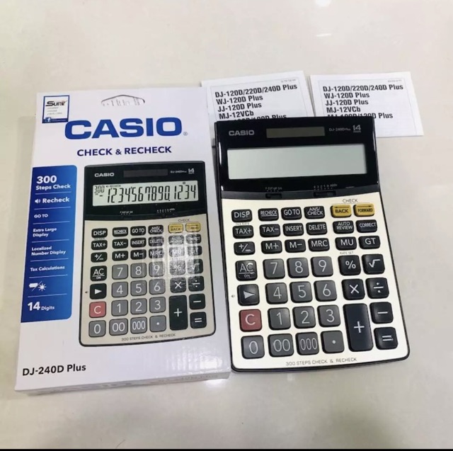 DJ-240D Plus เครื่องคิดเลขตั้งโต๊ะ Casio 14 หลัก ของแท้ ประกันศูนย์เซ็นทร 2 ปีCalculator เครื่อง ...