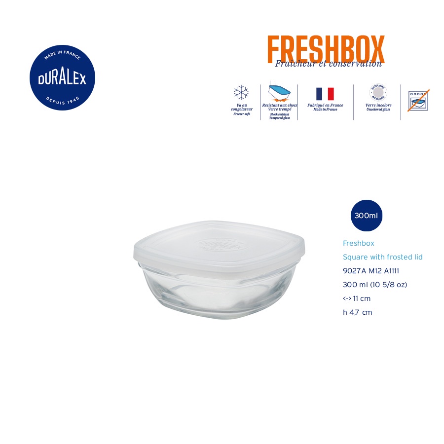 Duralex Freshbox กล่องเก็บอาหาร กล่องถนอมอาหาร เข้าไมโครเวฟได้ (รับ ...
