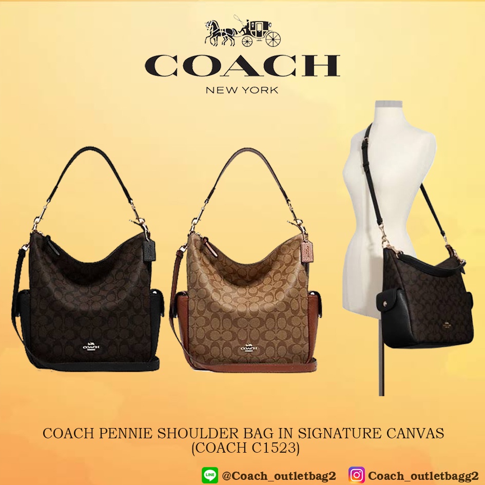 Coach Pennie Shoulder Bag In Signature Canvas | Shopee Thailand