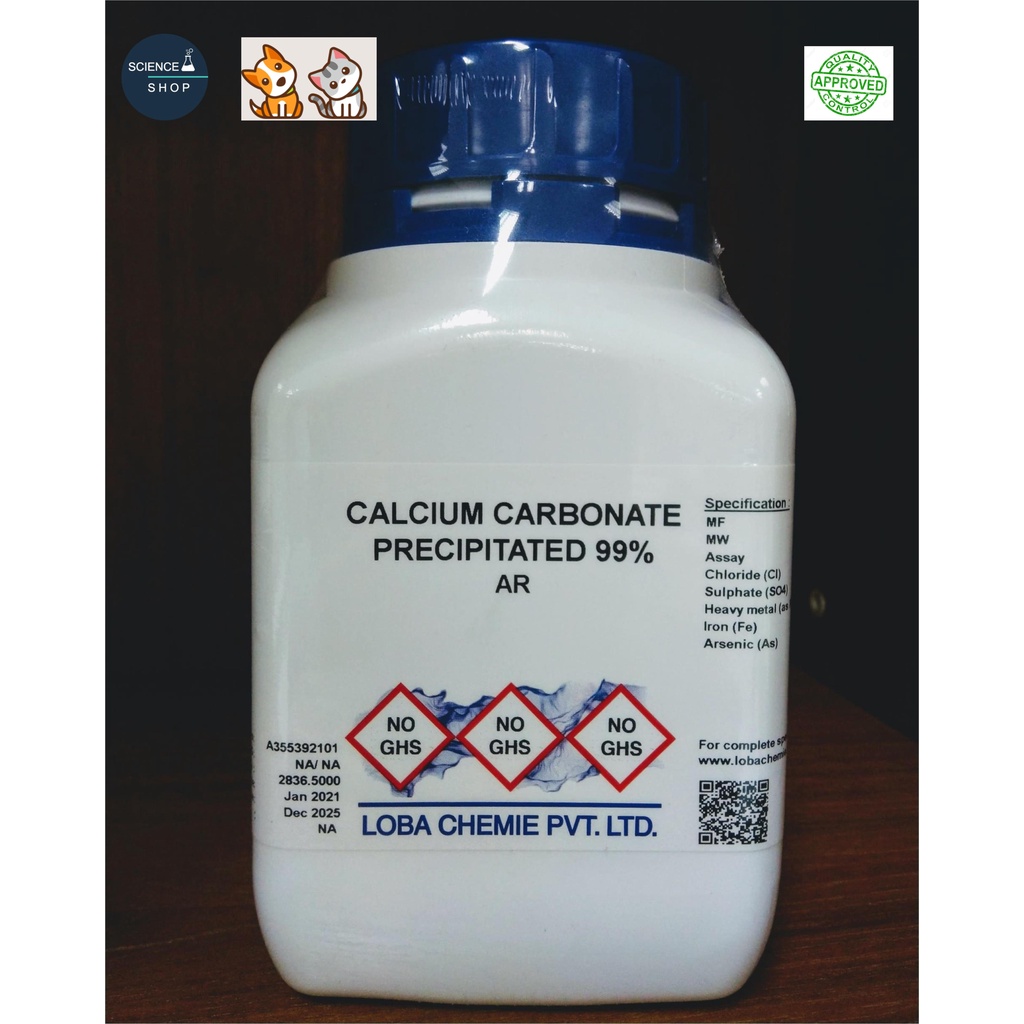 Calcium Carbonate precipitated 99% AR. Grade, Loba, India (500g ...
