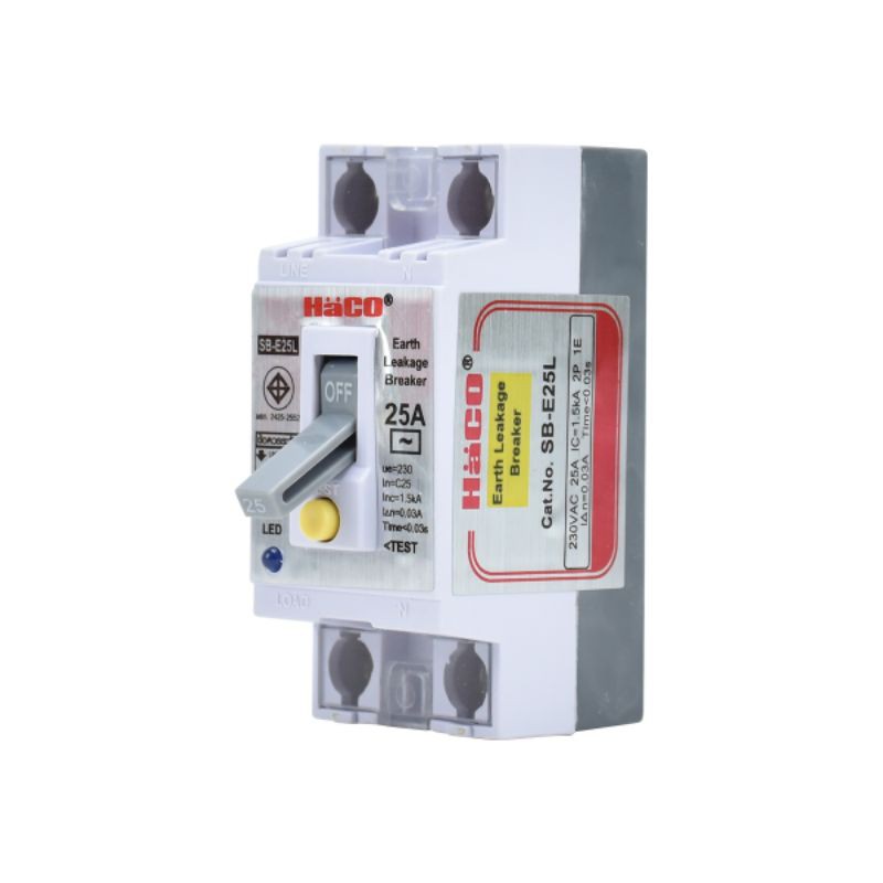 HACO เบรคเกอร์กันดูด Earth Leakage Breaker 2P 1E 25A 230VAC 30mA SB ...