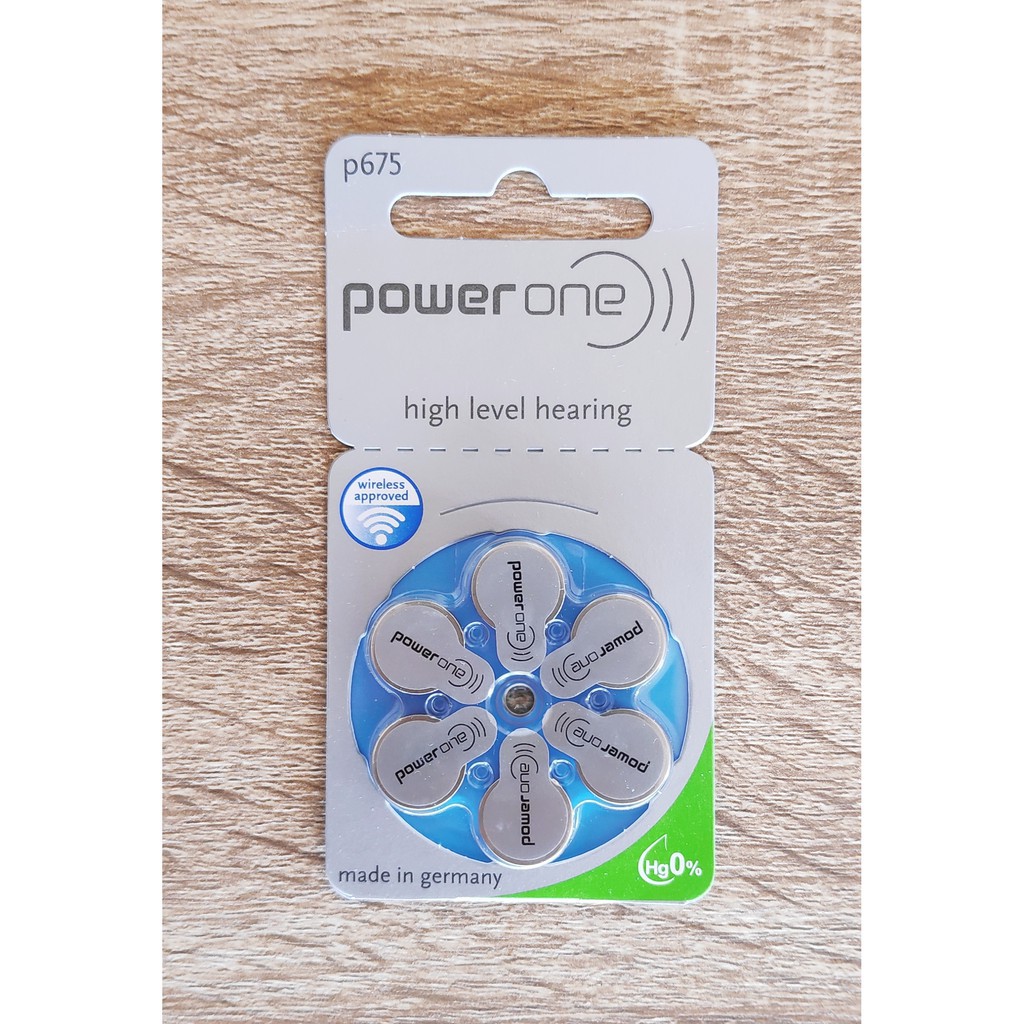 ilu ถ่านเครื่องช่วยฟัง Powerone ถ่านเบอร์675 P675 ZA675 หรือ PR44 สีน้ำ ...