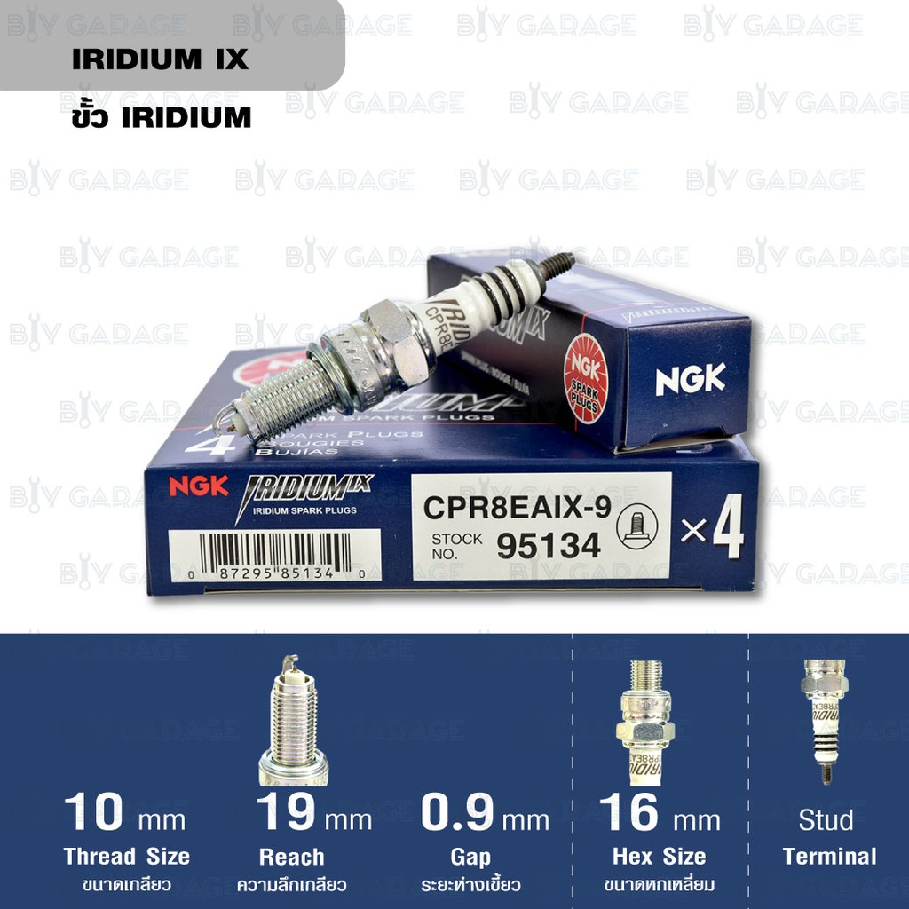 NGK หัวเทียนขั้ว IRIDIUM IX 【 CPR8EAIX-9 】 1 หัว ใช้สำหรับ NMAX Aerox ...