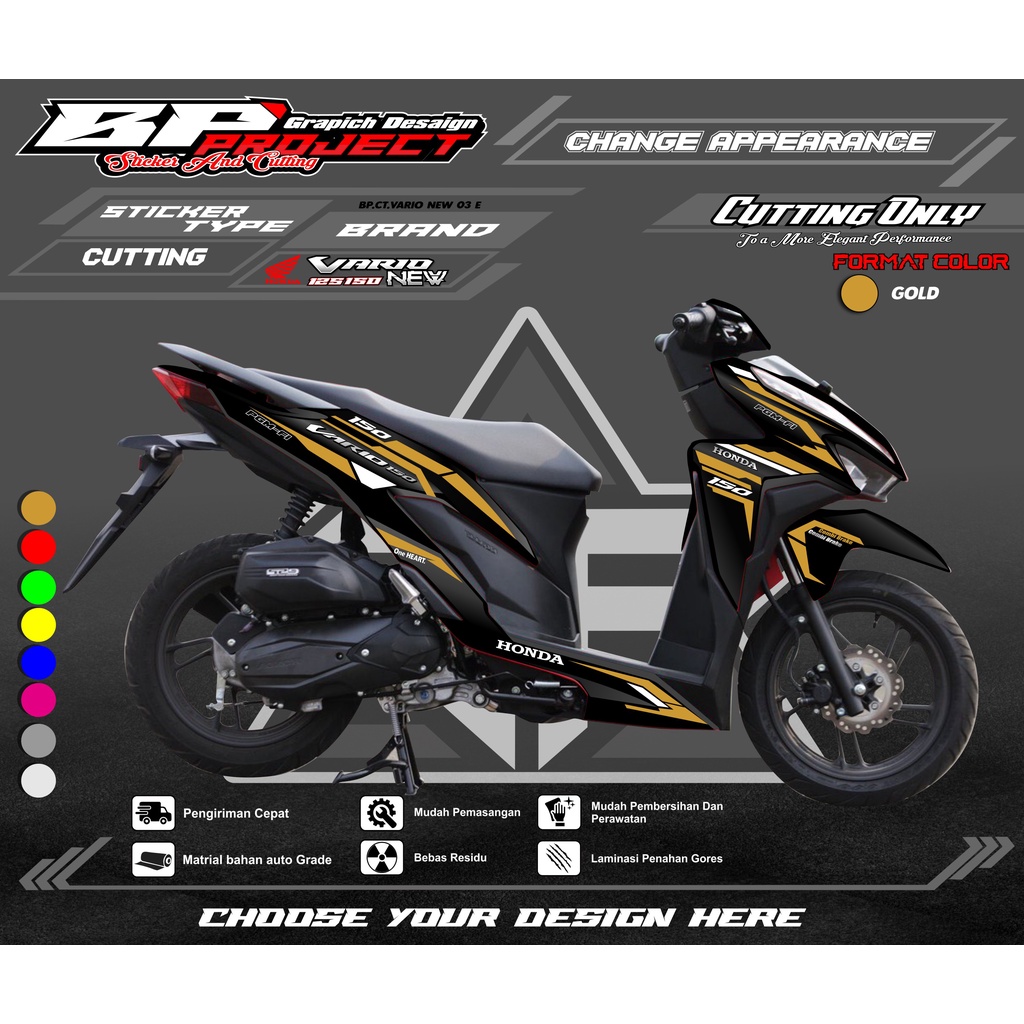 Vario Cutting Sticker - อุปกรณ์มอเตอร์ไซค์ Honda Vario 125 & 150 ใหม่ล่าสุด 2019 2020 2021 Vario ...