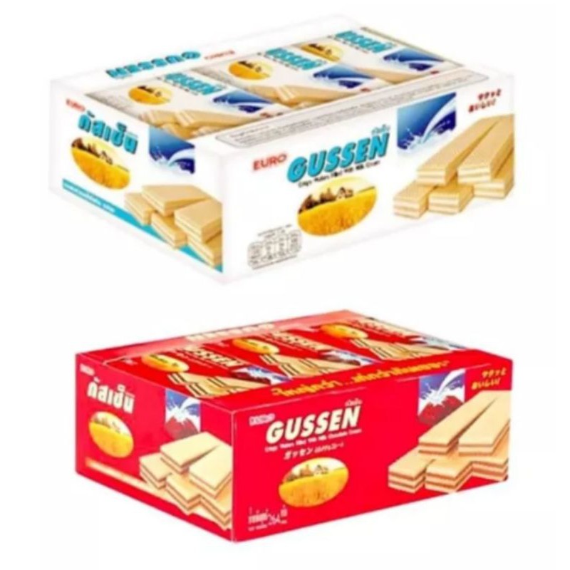 GUSSEN กัสเซ็น เวเฟอร์รสนม และช็อกโกแลต ขนาด 22 กรัม × 12 ชิ้น | Shopee ...