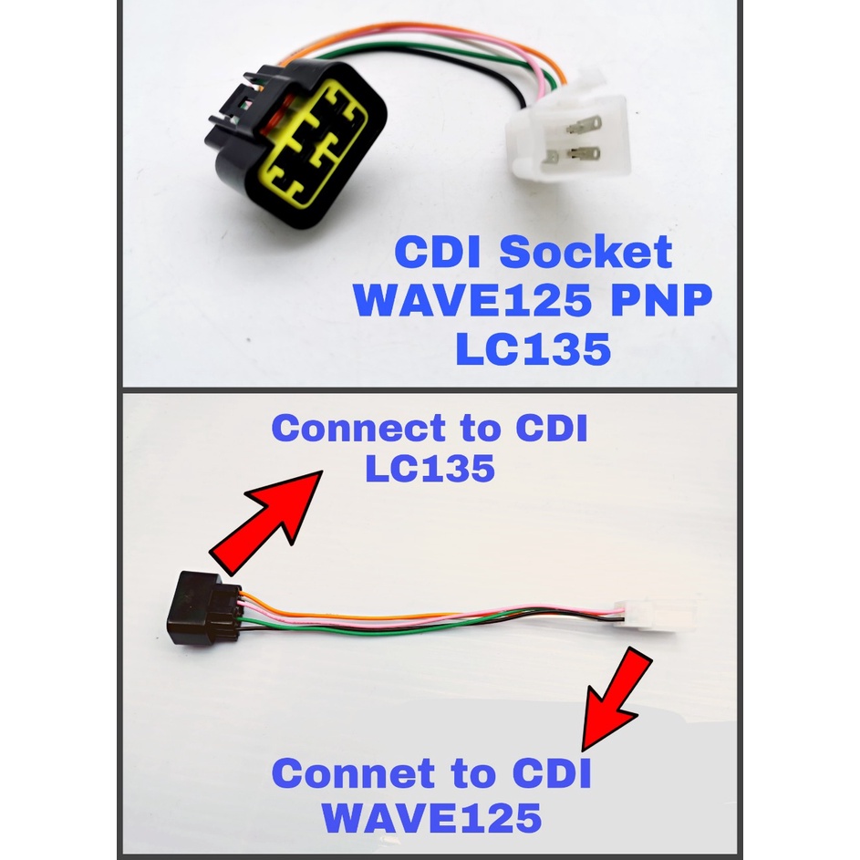 สายเคเบิลซ ็ อกเก ็ ตแปลง CDI LC135 LC >PNP > WAVE125 W125 125S 125X ...