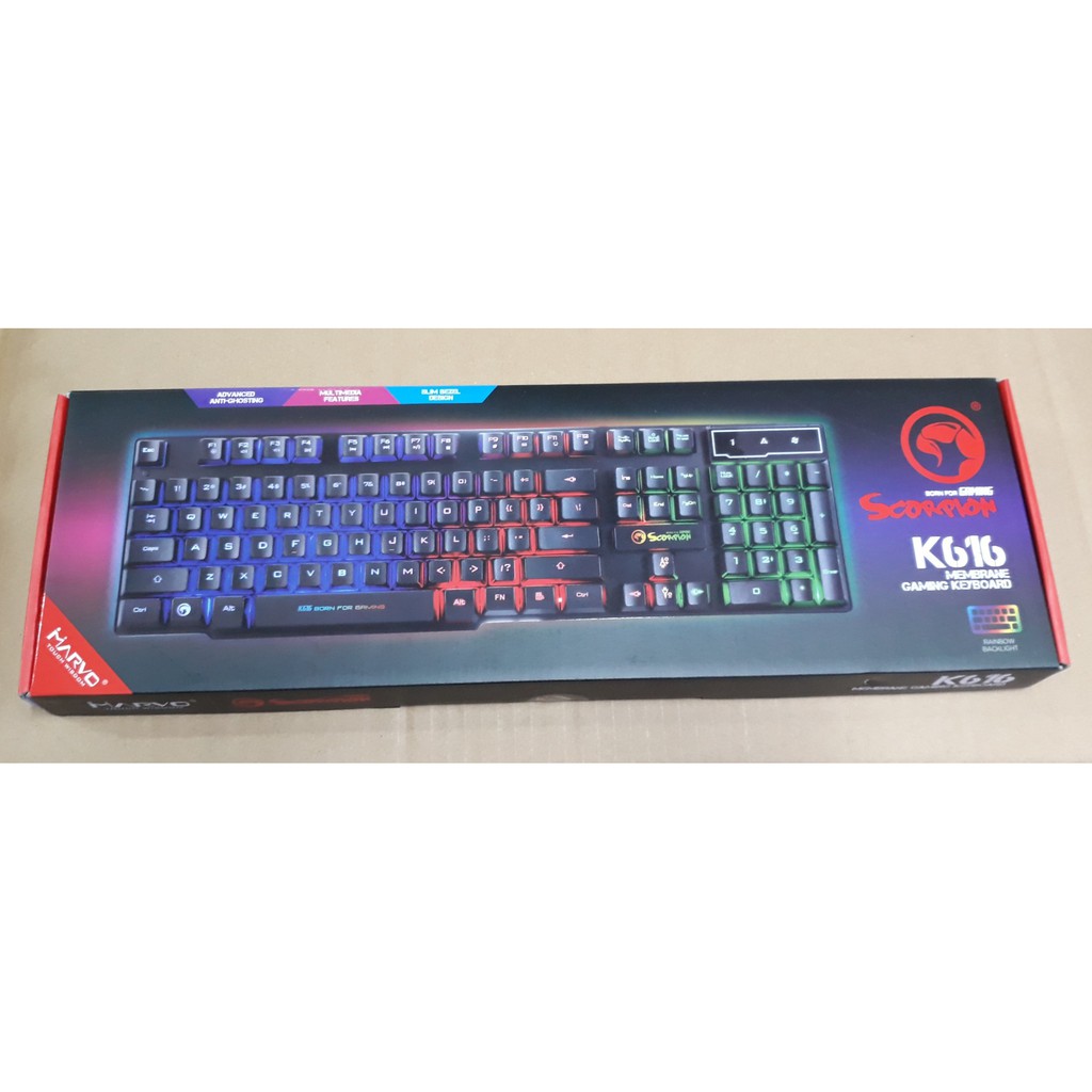 Marvo K616 Scorpion Keyboard Gaming Rainbow Blacklight คีย์บอร์ดเกมมิ่ง ...