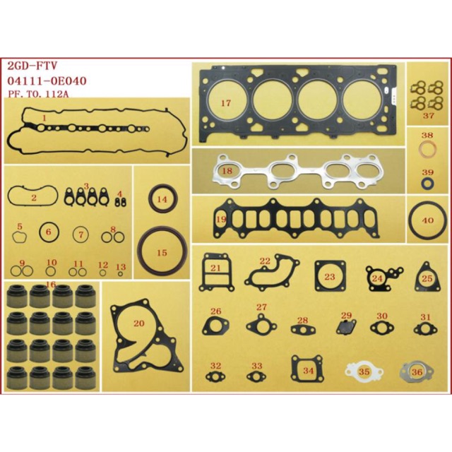 ปะเก็นชุดใหญ่Toyota Revo 2GD 1GD 3.0L 2.8L [04111-0E040] ガスケットエンジンスペア ...