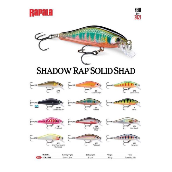 Rapala Shadow Rap Solid Shad SDRSS05 | Shopee Thailand