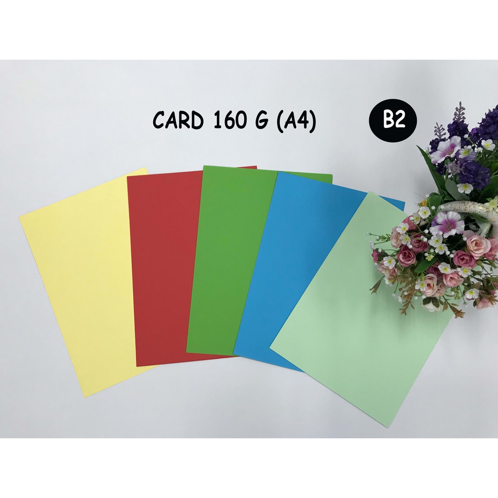 กระดาษการ์ดสี 120 แกรม, 160 แกรม (คละ 5 สี, 30 แผ่น) | Shopee Thailand