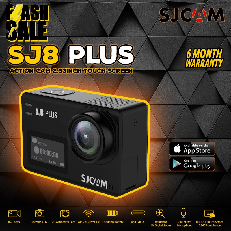 SJCAM SJ8 Plus กล้องแอ็คชั่นแคมติดหมวกกันน็อค จอทัชสกรีน ถ่ายใต้น้ำได้ ...