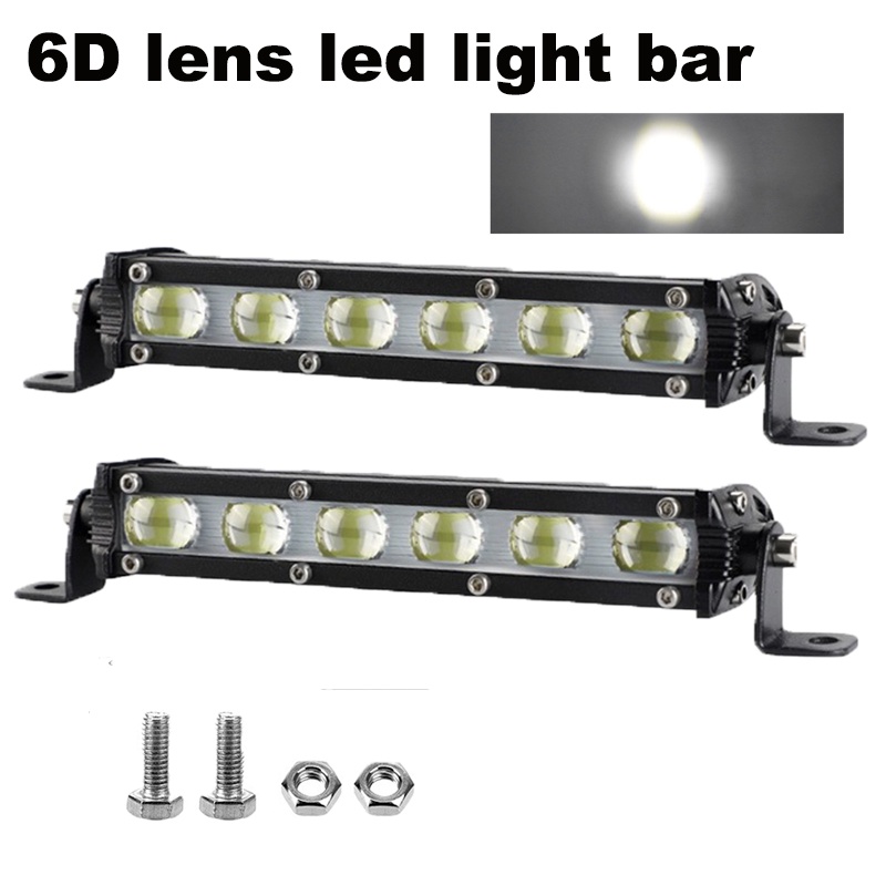 Slim 7 Inch 6D Lens Led Work Bar Light 4x4 Offroad For Jeep ATV SUV 4WD ...