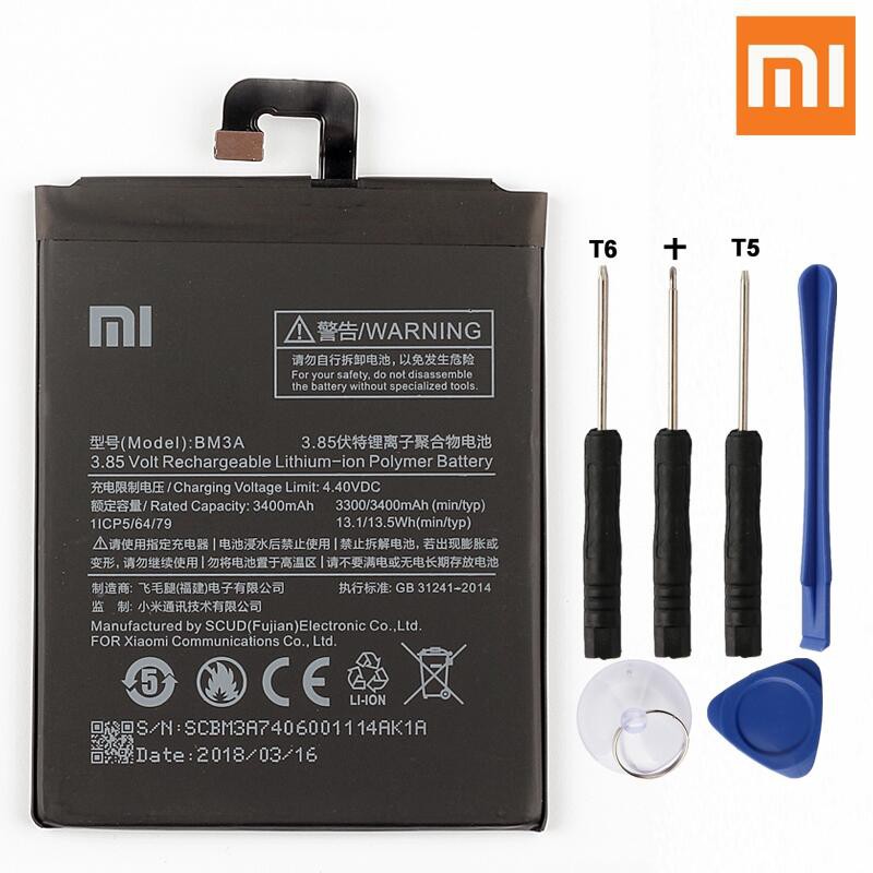 แบตเตอรี BM3A สำหรับ Xiao mi Note3 หมายเหตุ 3 BM3A ของแท้เปลี่ยน ...