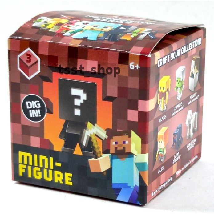 Mattel Minecraft Mini Figures Assortmen (แกะแล้ว) เลือกแบบได้ part1 ...