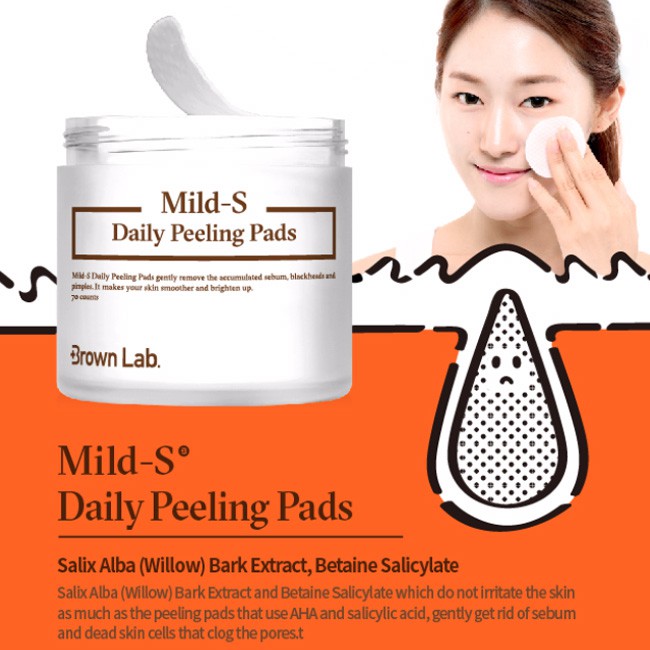 BROWN LAB MILD S DAILY PEELING PADS แผ่นเช็ดทำความสะอาดผิวหน้าใช้แทนโทนเนอร์ *พร้อมส่ง* | Shopee ...
