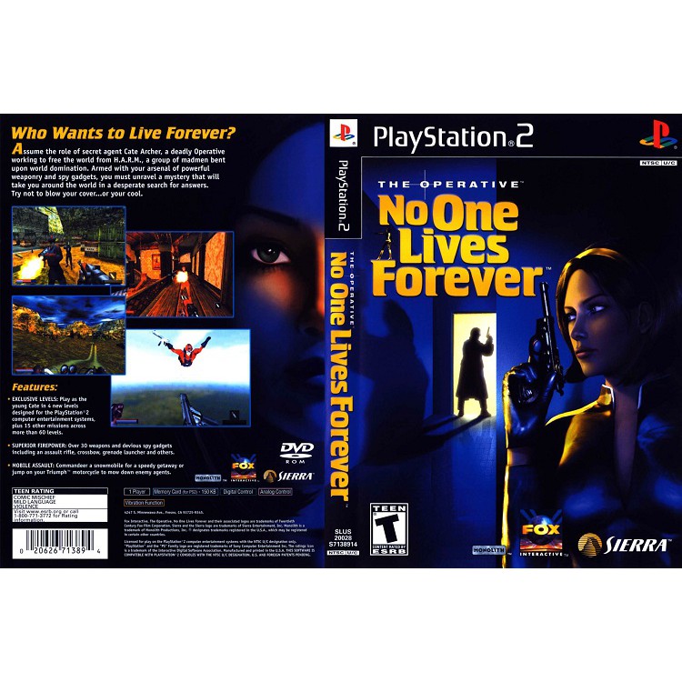 NO ONE LIVES FOREVER [PS2 US : DVD5 1 Disc] | Shopee Thailand