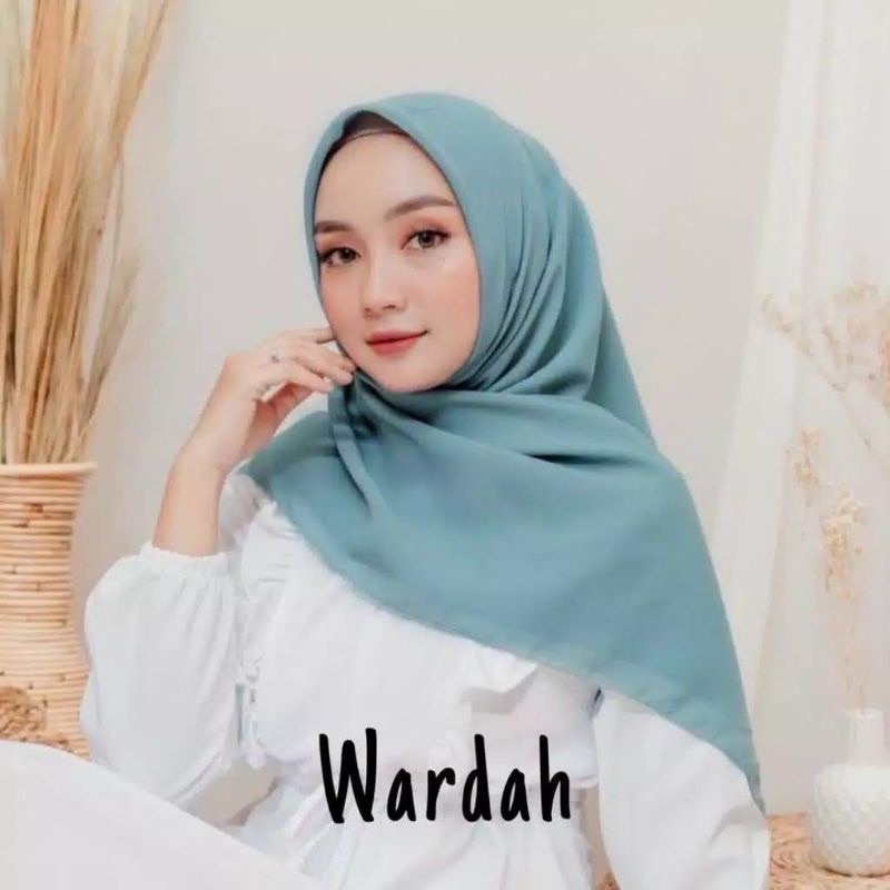 Paris Premium Blue Wardah สี่เหลี่ยม Blue Wardah Paris Premium Hijab ...