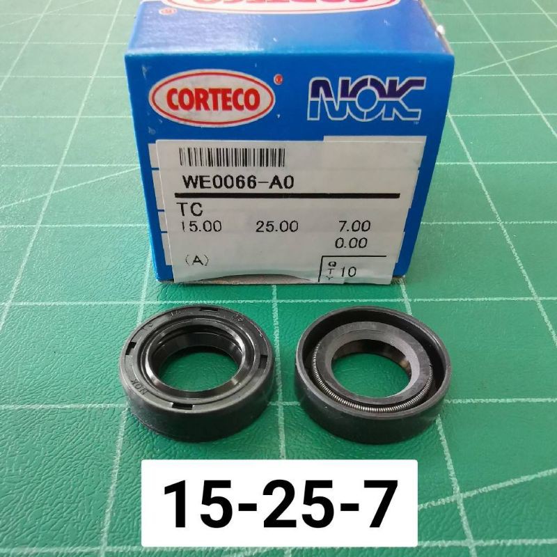 ซีลข้อเหวี่ยง NOK อย่างดี 15-25-7 (1 ชิ้น) ซีลข้อ ตัดหญ้า โรบิ้น มากีต้า ซีล 411 NB411 RBC411 ...