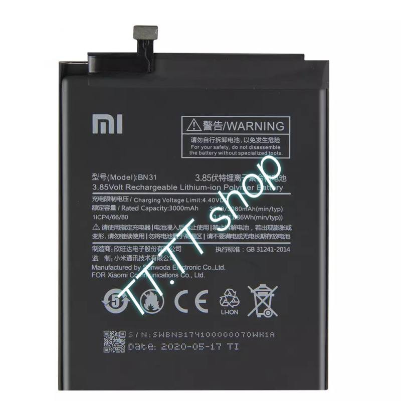 แบตเตอรี Xiaomi Redmi Note5A / Note 5A prime / Note 5A Pro BN31 3080mAh ...
