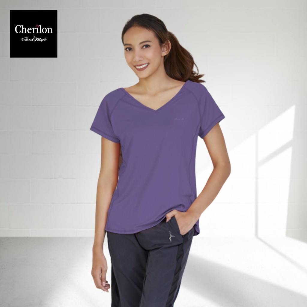 Cherilon Dansmate เสื้อยืด แขนสั้น คอกลม คอวี ผ้ายืดหยุ่น ระบายอากาศดี ใส่สบาย ไม่ย้วย ใช้งานนาน ...