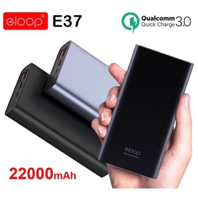 Eloop E37 Quick Charge แบตสำรองความจุ 22000 mah รองรับ Quick Charge 3.0 ...