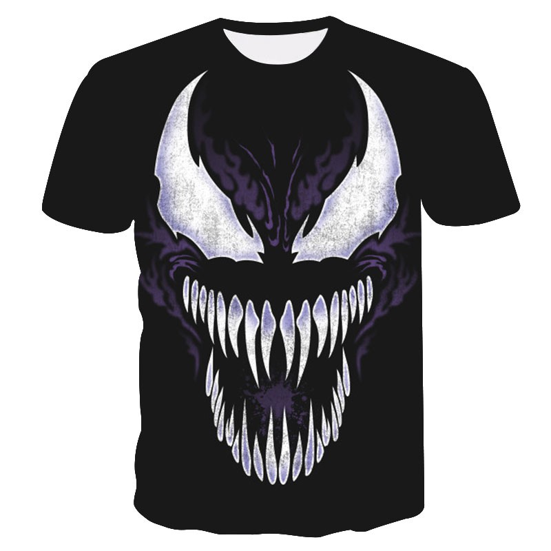 เสื้อยืดแขนสั้นพิมพ์ลาย 3 มิติของ Marvel Mens venom joint plus-size ...