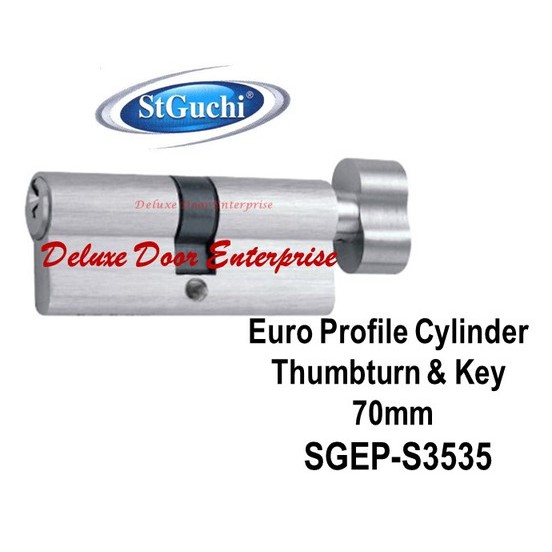 St guchi thumbturn & key Euro Profile กระบอก 70 มม. key & thumbturn /st ...