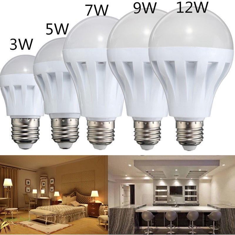 LED E27 หลอดไฟประหยัดพลังงาน ไฟอุ่น/ไฟเย็น 3W 5W 7W 9W 12W 15W | Shopee Thailand