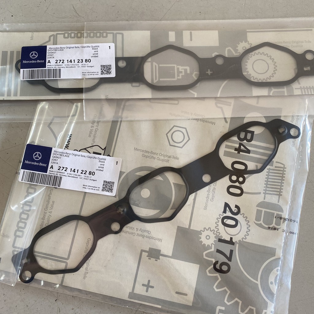 BENZแท้ ประเก็นไอดี(ซ้าย+ขวา) (เครื่อง M272) W203 W204 W211 W212 W221 ...