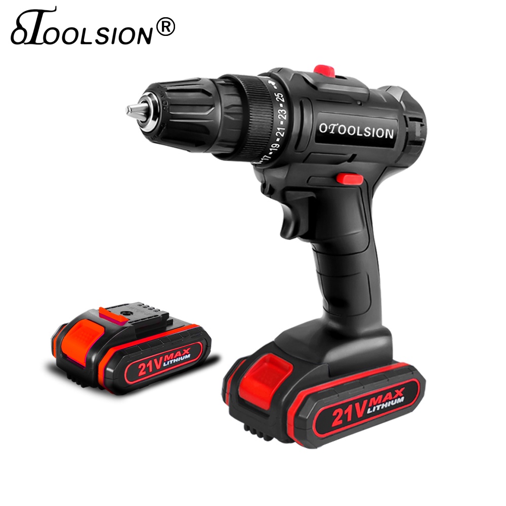 สว่านปืนพกแบบชาร์จไฟได้，OTOOLSION 21V Rechargeable Pistol Electric Drill Cordless Electric Drill ...