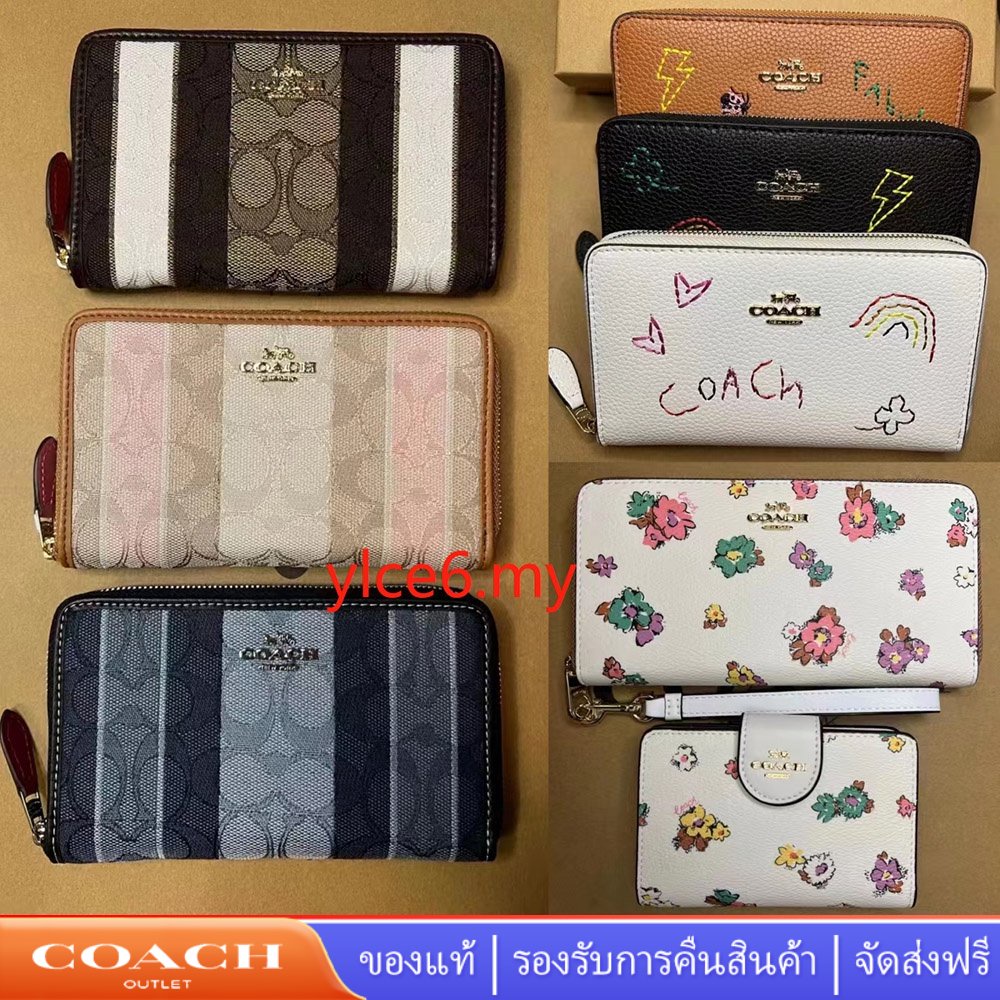 Coach ผู้หญิง กระเป๋าสตางค์ใบสั้น กระเป๋าสตางค์ใบยาว C8419 C9104 C9105 ...