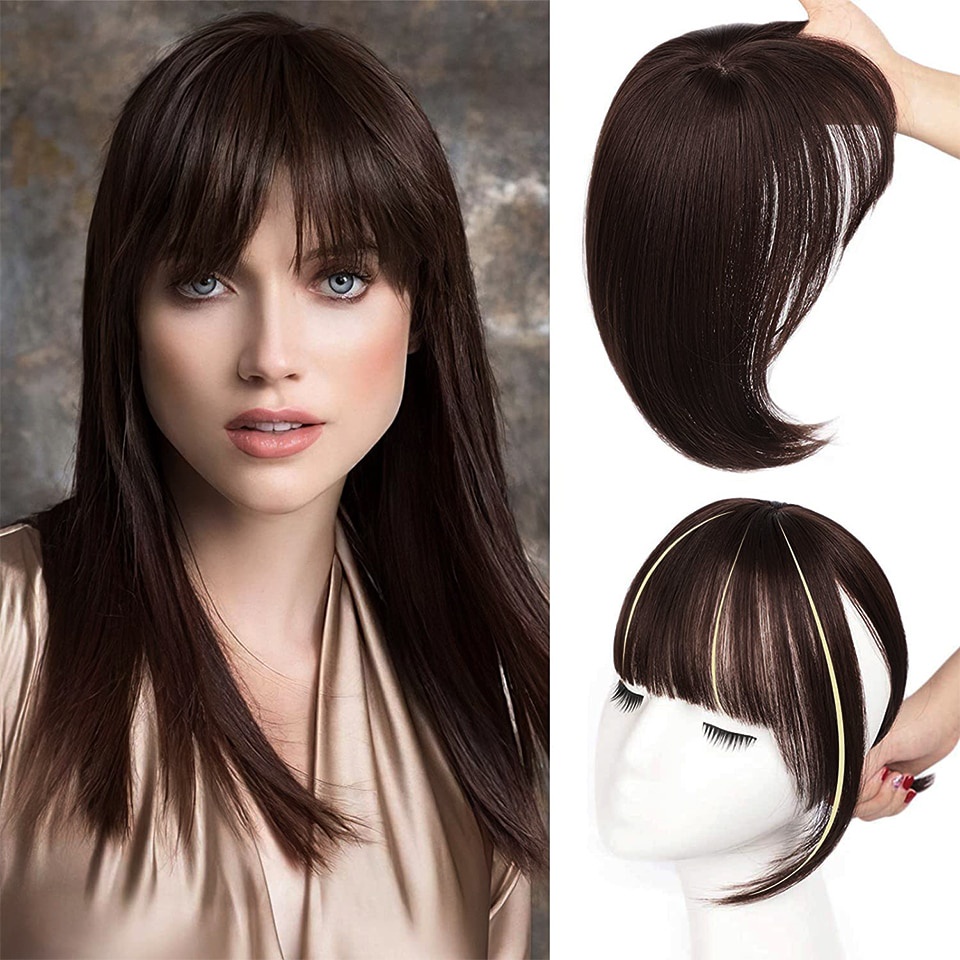 สังเคราะห์ Topper ผม Fringe คลิป Bangs คลิปต่อผม 三维 ธรรมชาติ Franch ...