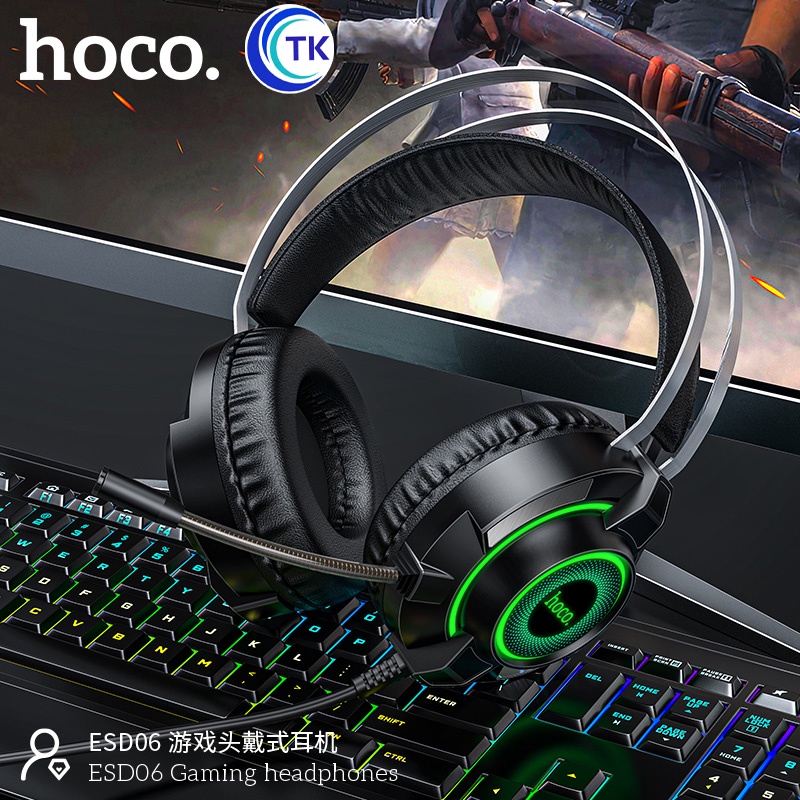 Hoco ESD06 Gaming Headphones หูฟังเกมมิ่ง เสียงดี ไมค์ในตัว พร้อมพอร์ต ...