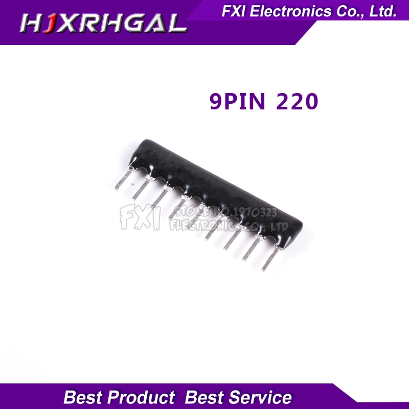 50pcs DIP exclusion 9pin 220 ohm 220R A221 A221J Network Resistor array ...