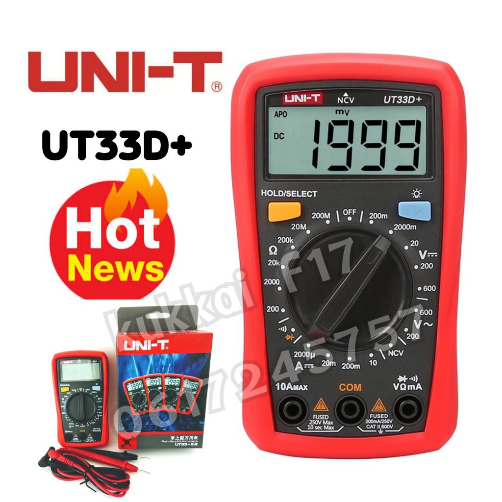 UNI-T UT33A+,33B+,33C+,33D+ มิเตอร์วัดไฟเเบบดิจิตอล Digital Multimeter ...
