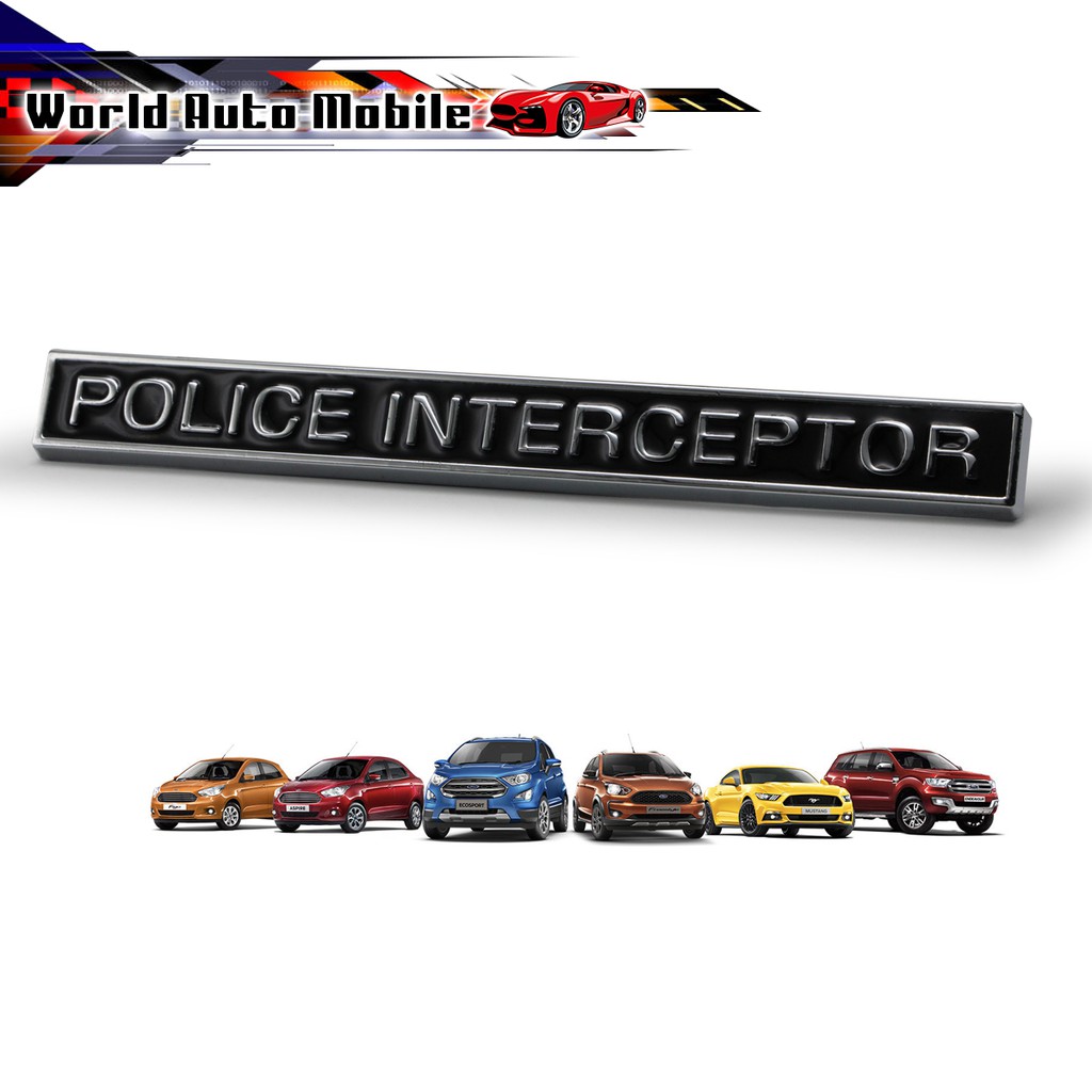 โลโก้ Logo "POLICE INTERCEPTOR" สี Black All Model Ford 2, 4 ประตู ปี ...