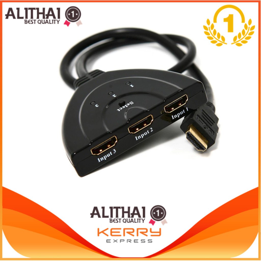 HDMI Switch IN 3 OUT 1 Port ตัวแยก HDMI 3 ทาง พร้อมสาย HDMI | Shopee ...