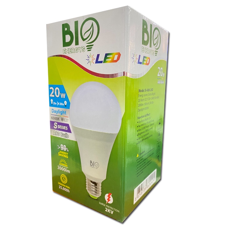 หลอดไฟ LED 20 วัตต์ Bio bulb Bio energy 20 WATT Bulb A80 | Shopee Thailand